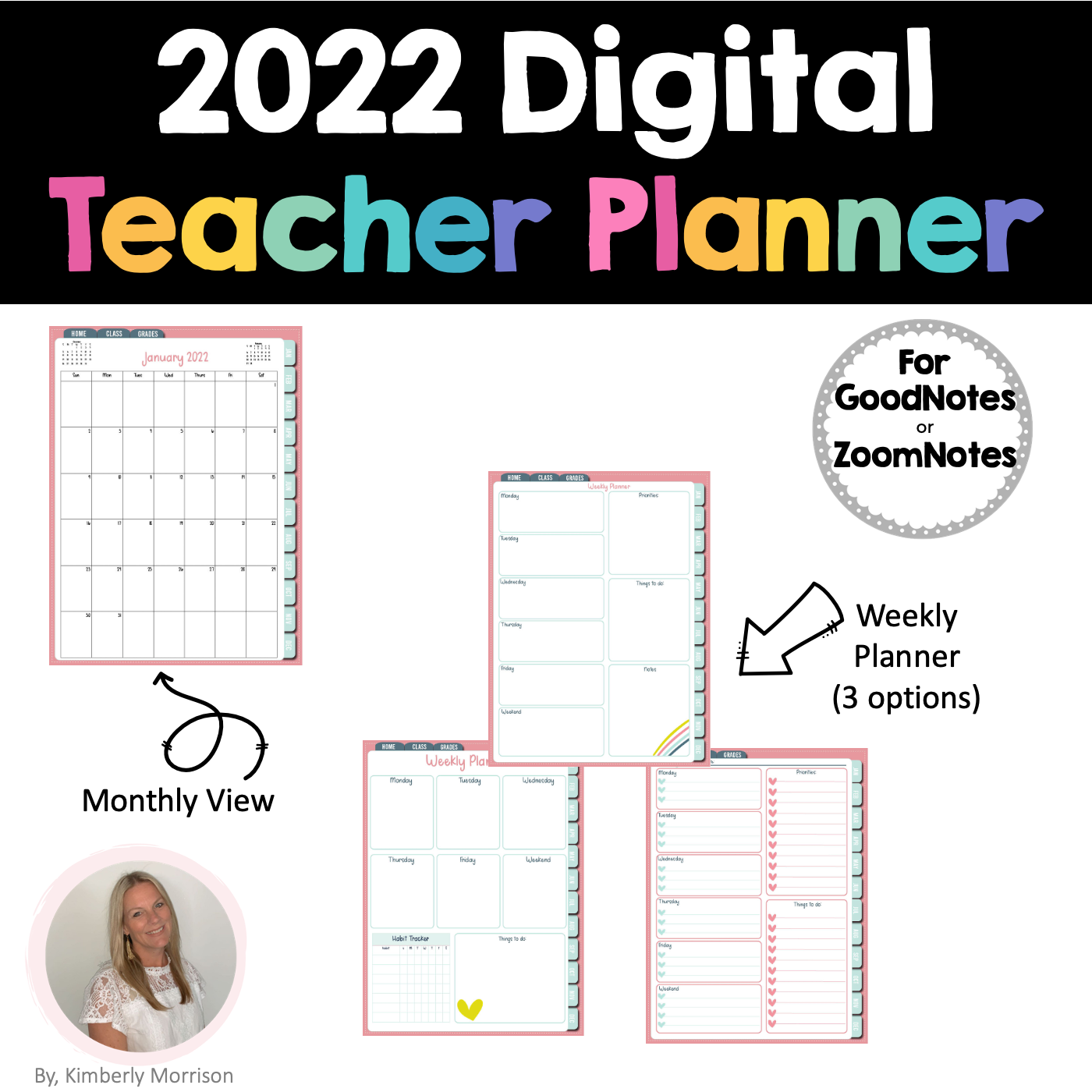 2022 Digital Teacher Planner With Grade Book - Learning More With Mrs ...